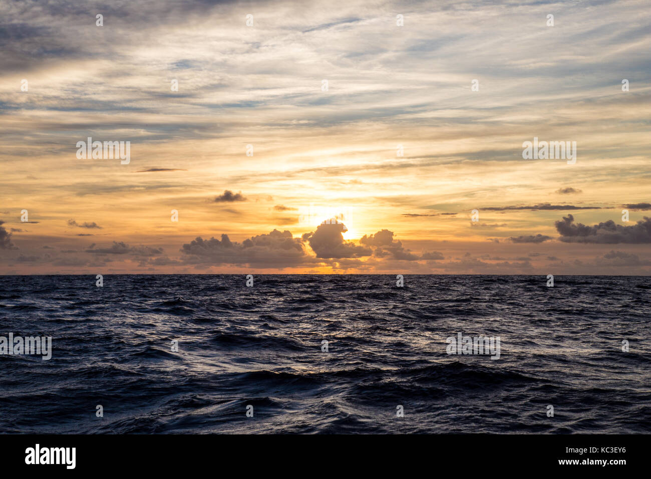 Sunset in the middle of Atlantic Stock Photo - Alamy