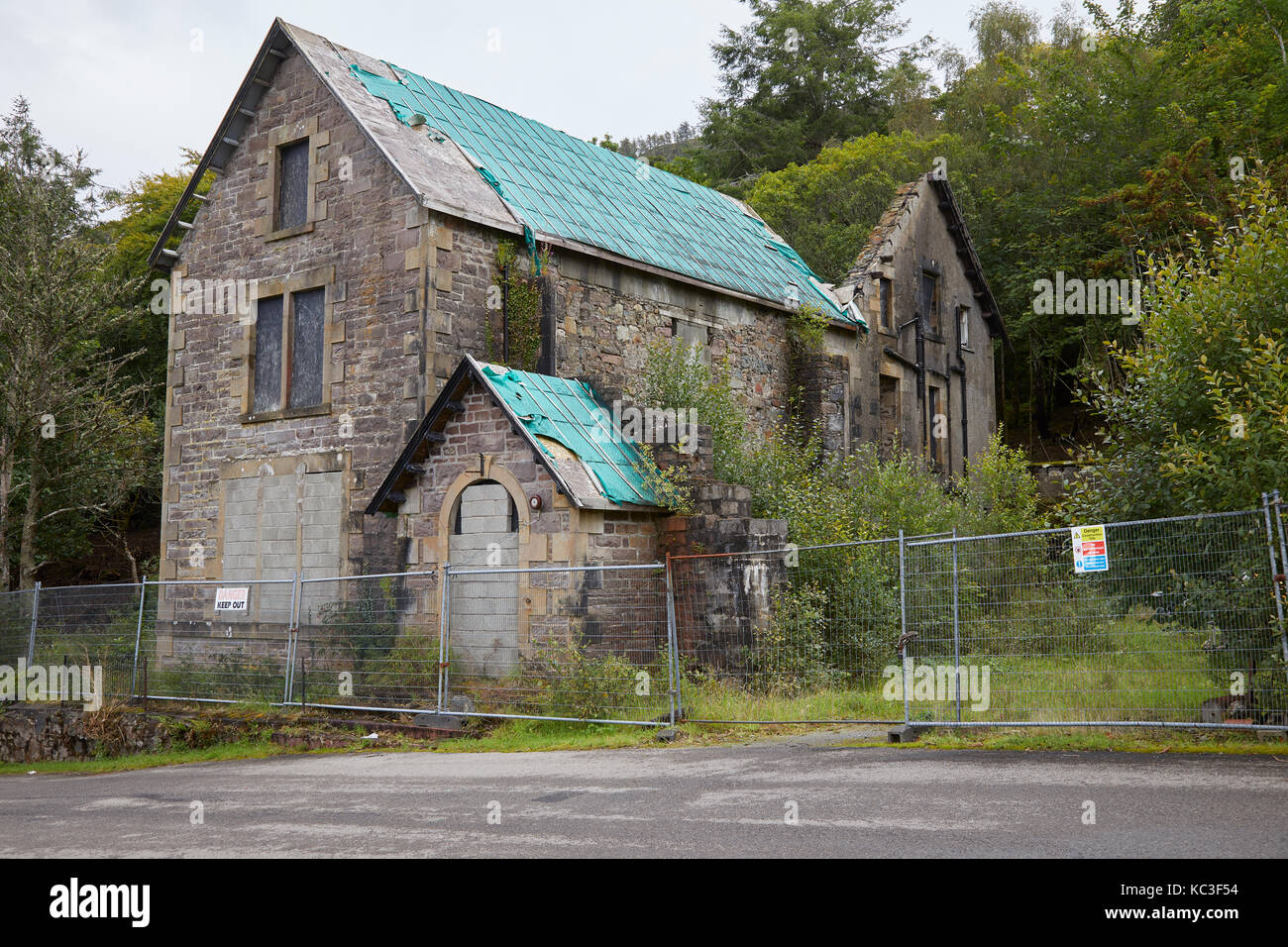 Derelict and abandoned hotel at Stromeferry (no ferry). Ross and ...