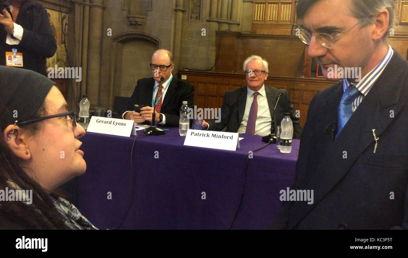 Best quality available Videograb of Jacob Rees-Mogg speaking to Karla ...