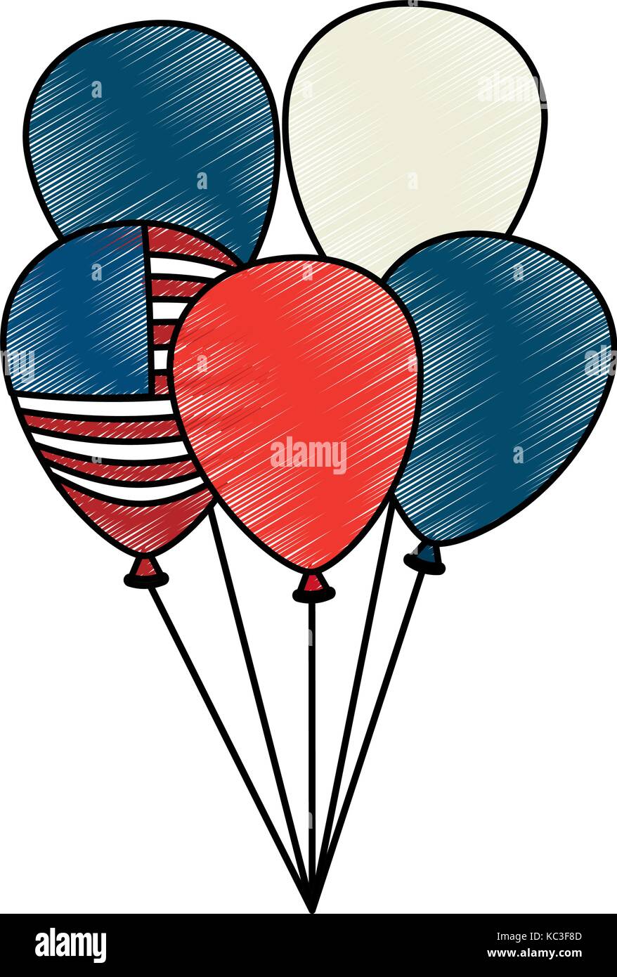 united states of america balloons celebration vector illustration ...