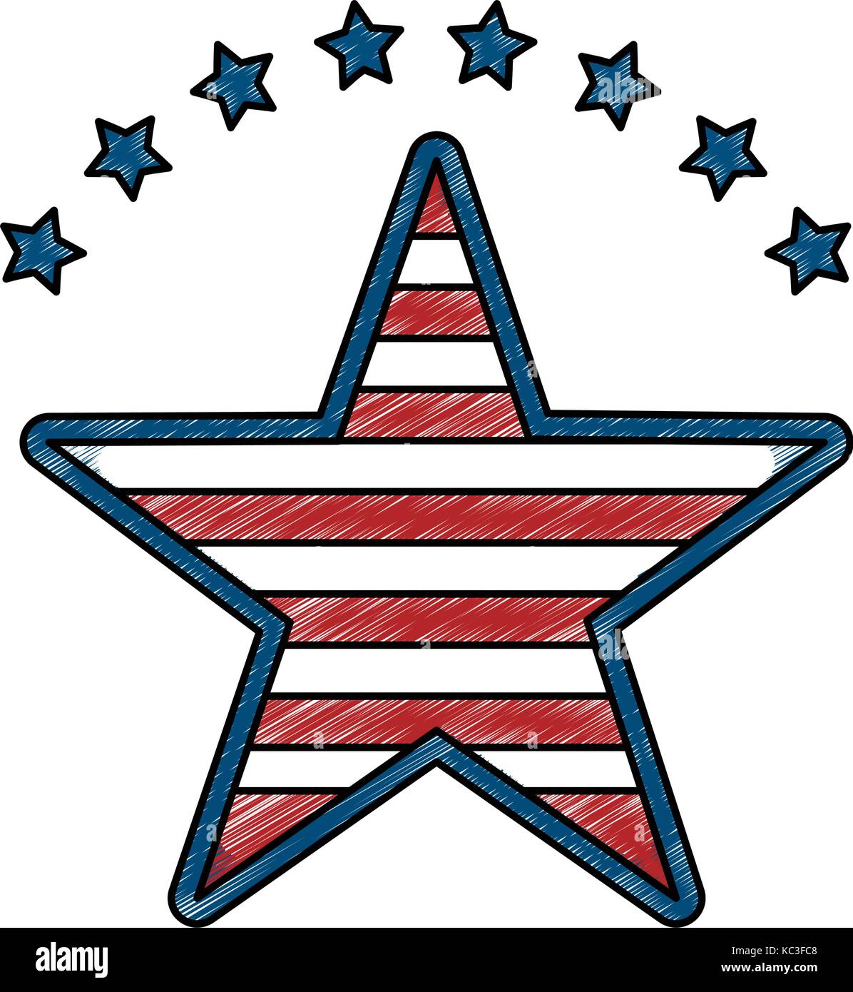 united states of america with star emblem frame vector illustration ...