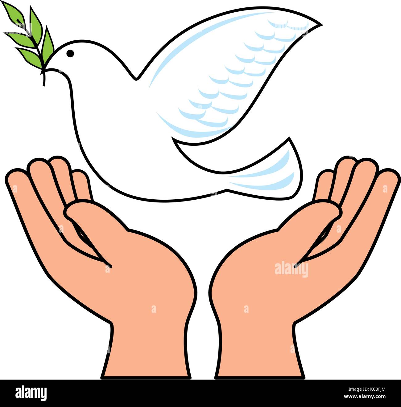 hands human with dove of peace vector illustration design Stock Vector ...