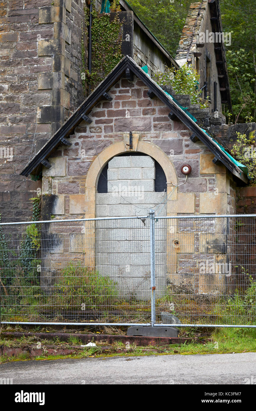 Derelict and abandoned hotel at Stromeferry (no ferry). Ross and ...