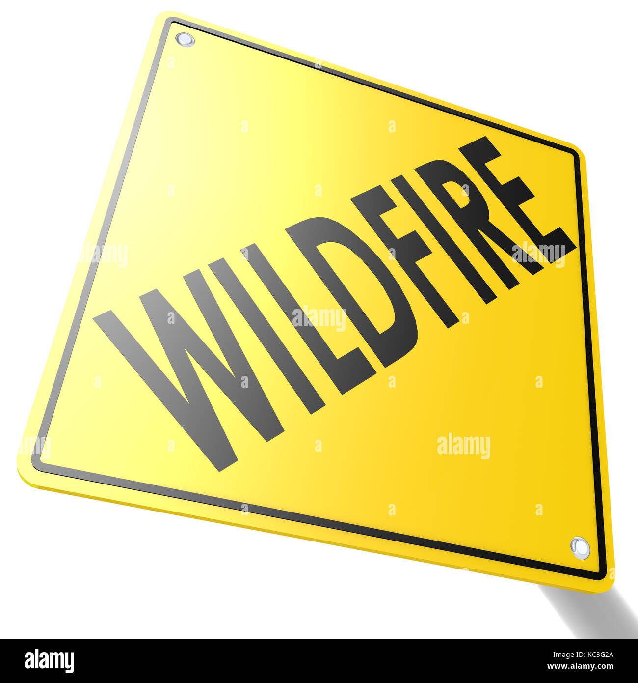 Road sign with wildfire image with hi-res rendered artwork that could ...