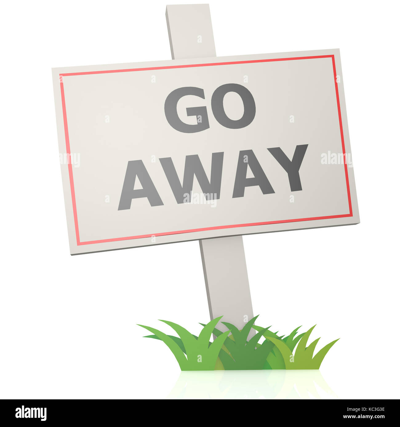 White banner with go away image with hi-res rendered artwork that could ...