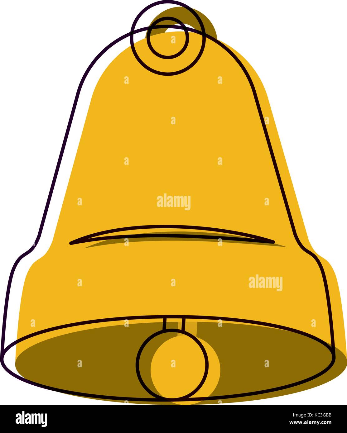 bell front view watercolor silhouette on white background Stock Vector ...