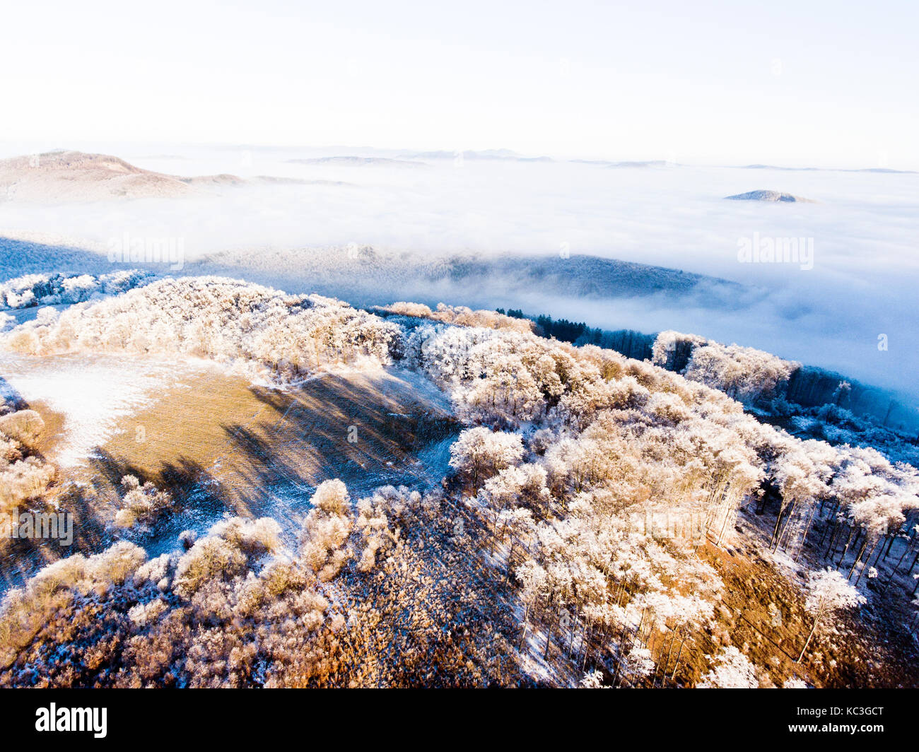 Aerial view of countryside in winter Stock Photo - Alamy