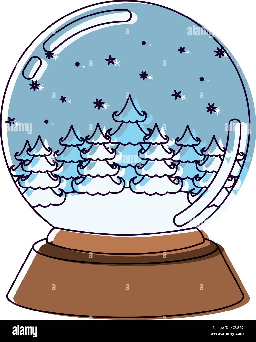 Glass ball snow forest Stock Vector Images - Alamy