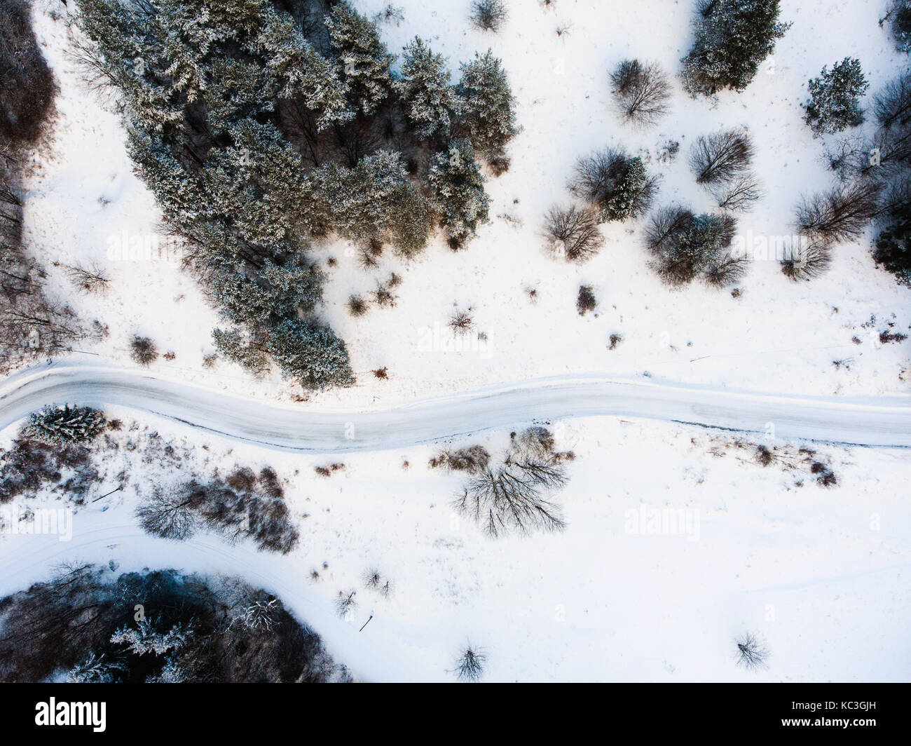 Aerial view of winter nature Stock Photo - Alamy