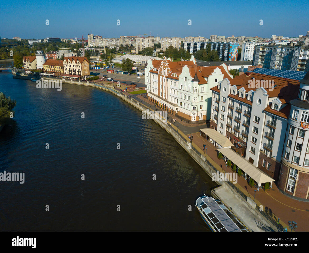 Aerial view of fish village district in Kaliningrad Stock Photo - Alamy
