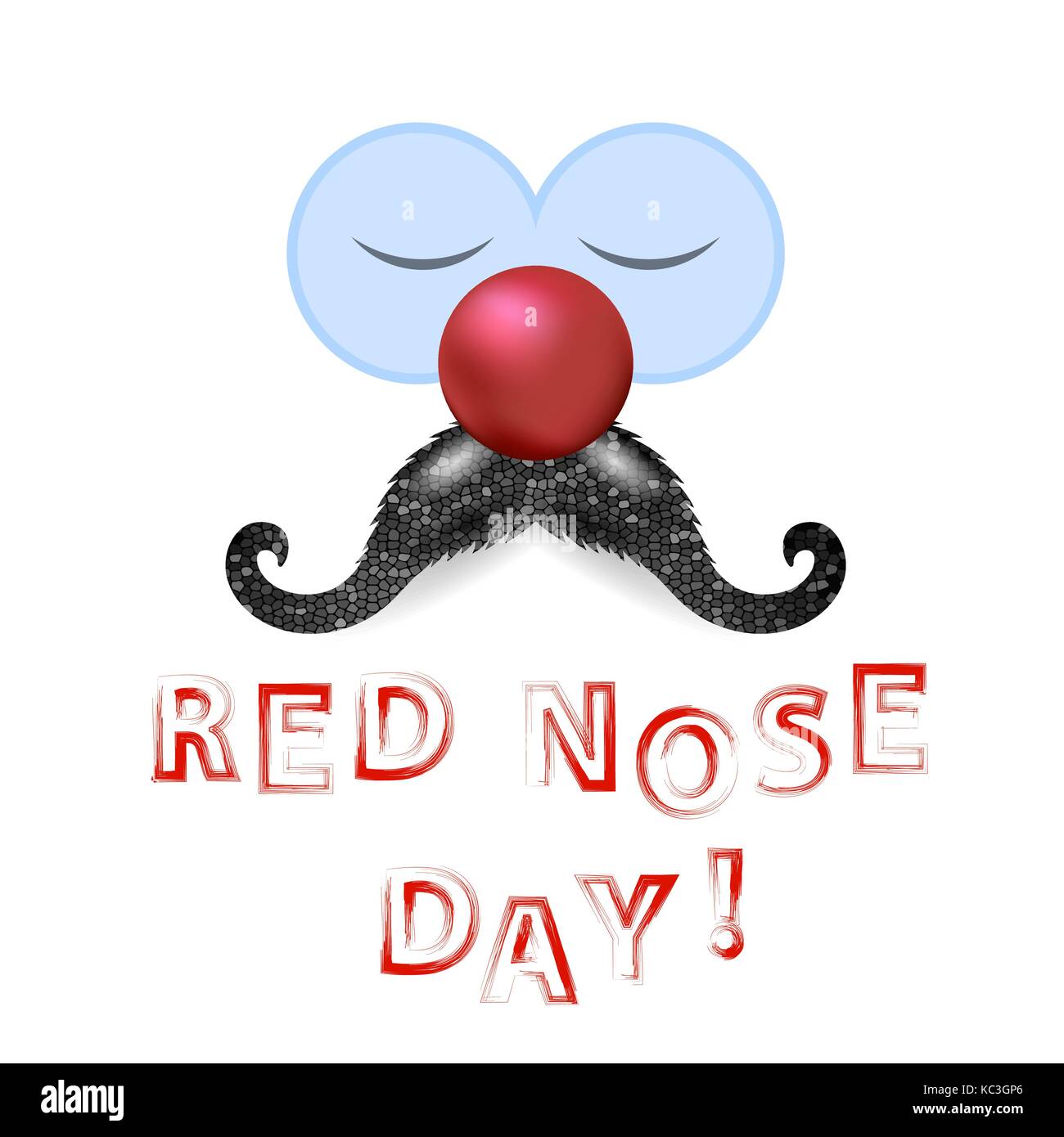Clown Red Nose Day with Mustache Stock Vector Image & Art - Alamy