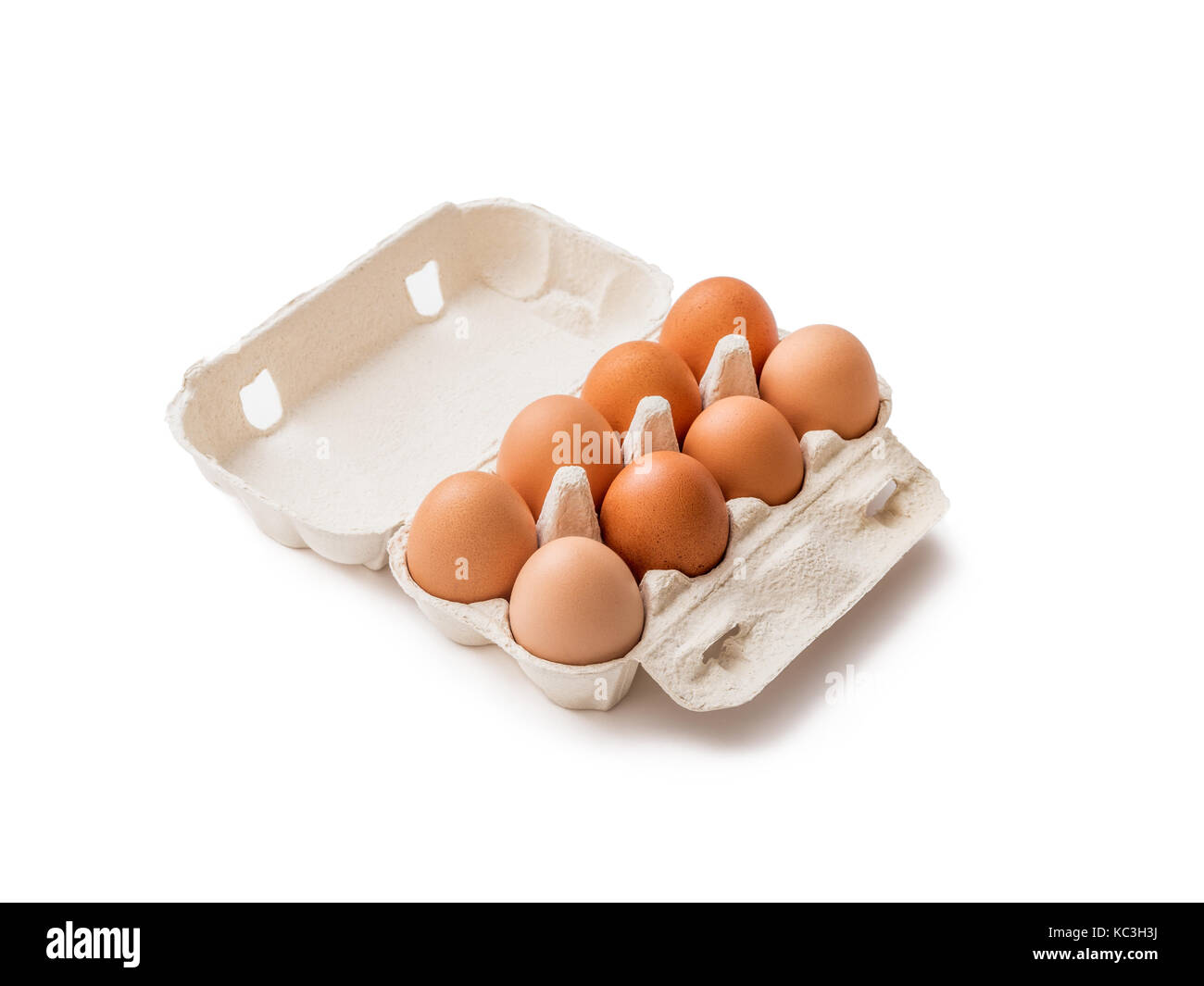 Organic Eight Egg Pack Isolated on White Stock Photo - Alamy