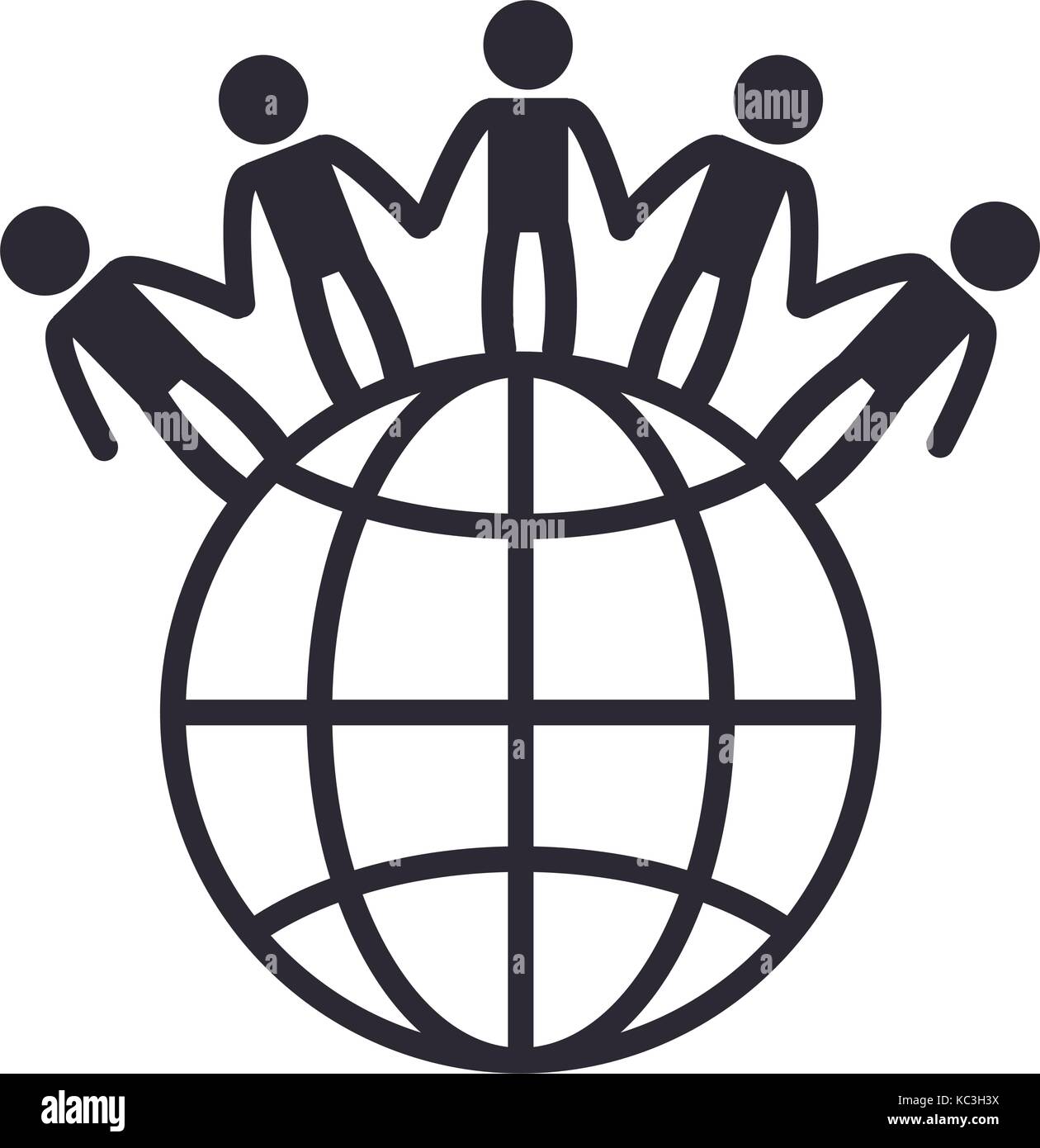 world planet with people vector illustration design Stock Vector Image ...