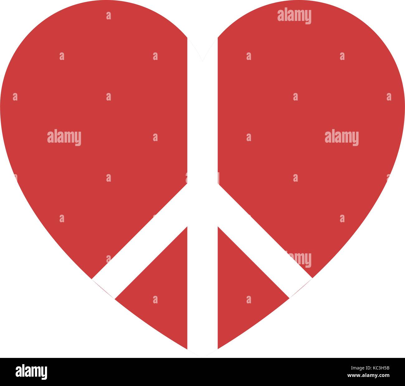 peace symbol with heart vector illustration design Stock Vector Image ...