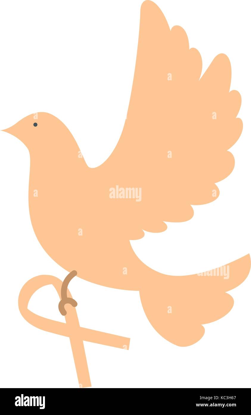 dove of peace flying with ribbon vector illustration design Stock ...