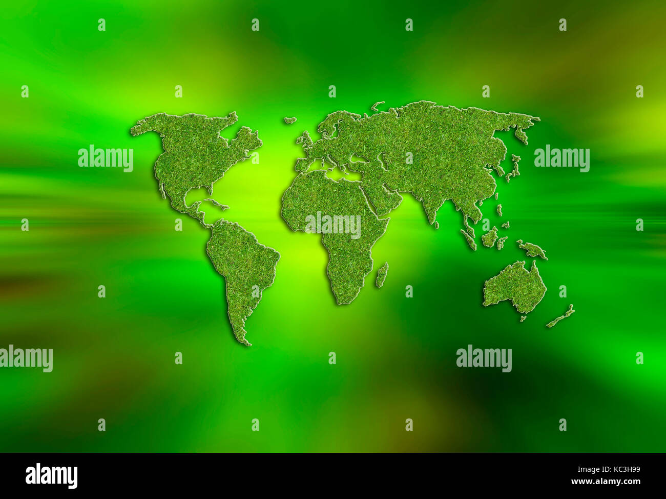 world map made with grass, earth day concept Stock Photo - Alamy