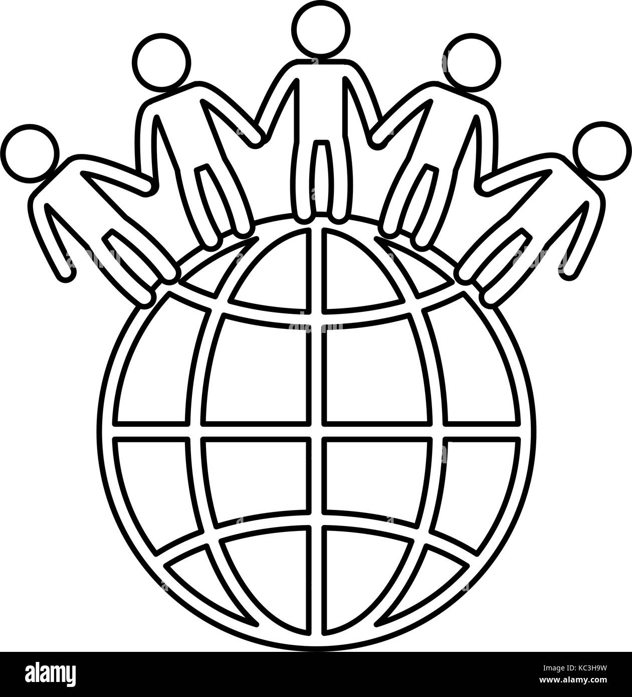 world planet with people vector illustration design Stock Vector Image ...