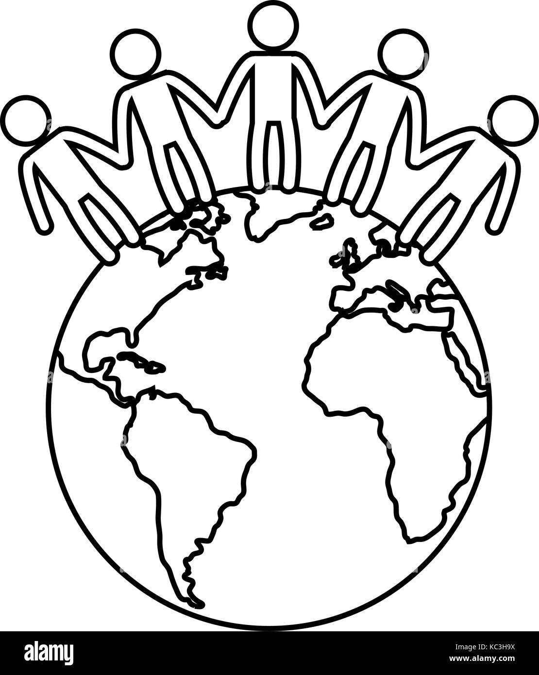 world planet with people vector illustration design Stock Vector Image ...