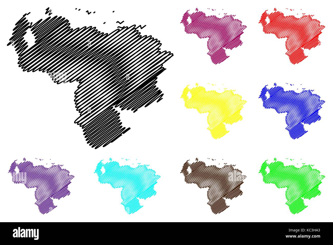 Venezuela map vector illustration, scribble sketch Venezuela Stock ...