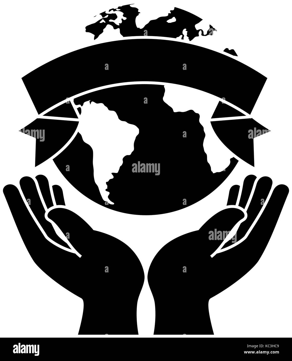 hands human protection with world planet vector illustration design ...