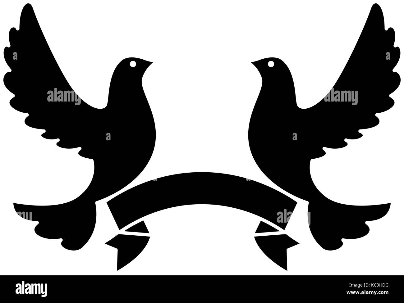 doves of peace with ribbon vector illustration design Stock Vector ...