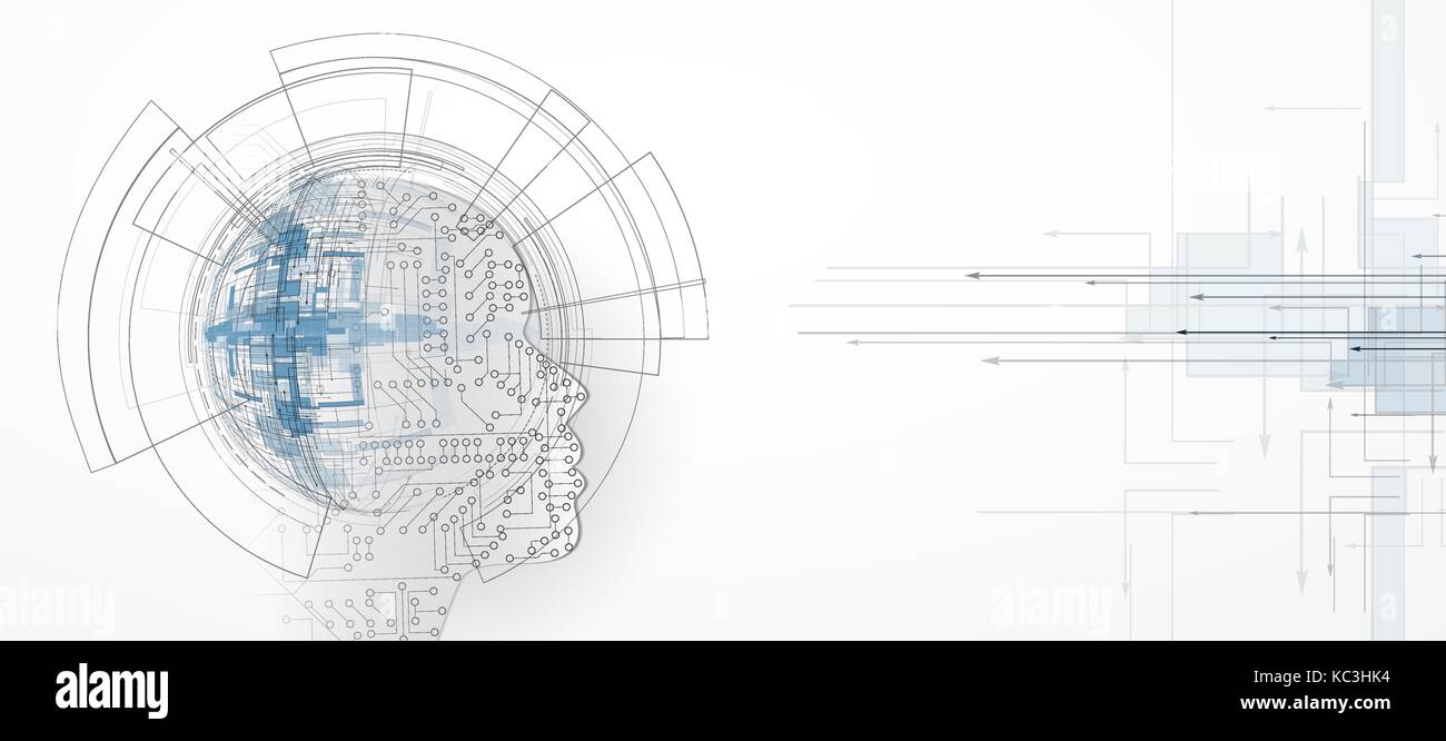 Abstract Artificial intelligence. Technology web background. Virtual ...