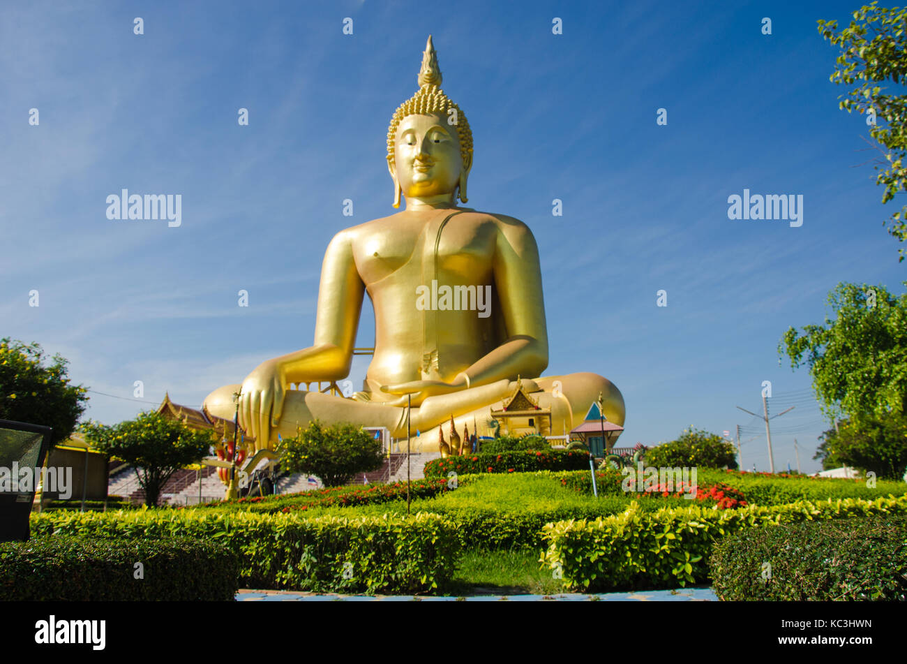 Big Buddha statue in the world.Wat Muang in Ang-Thong Province Stock ...