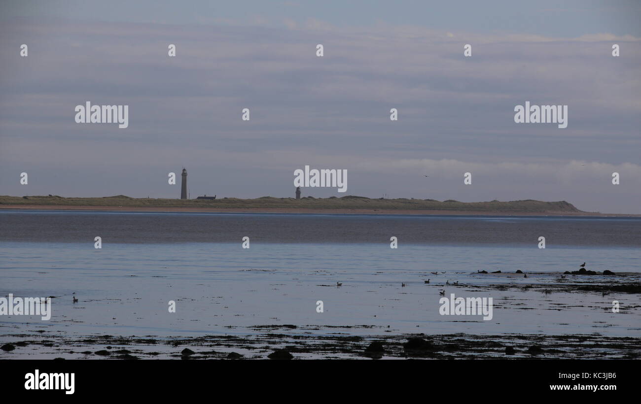 The High and Low Lighthouse at Barry Buddon Angus Scotland September ...