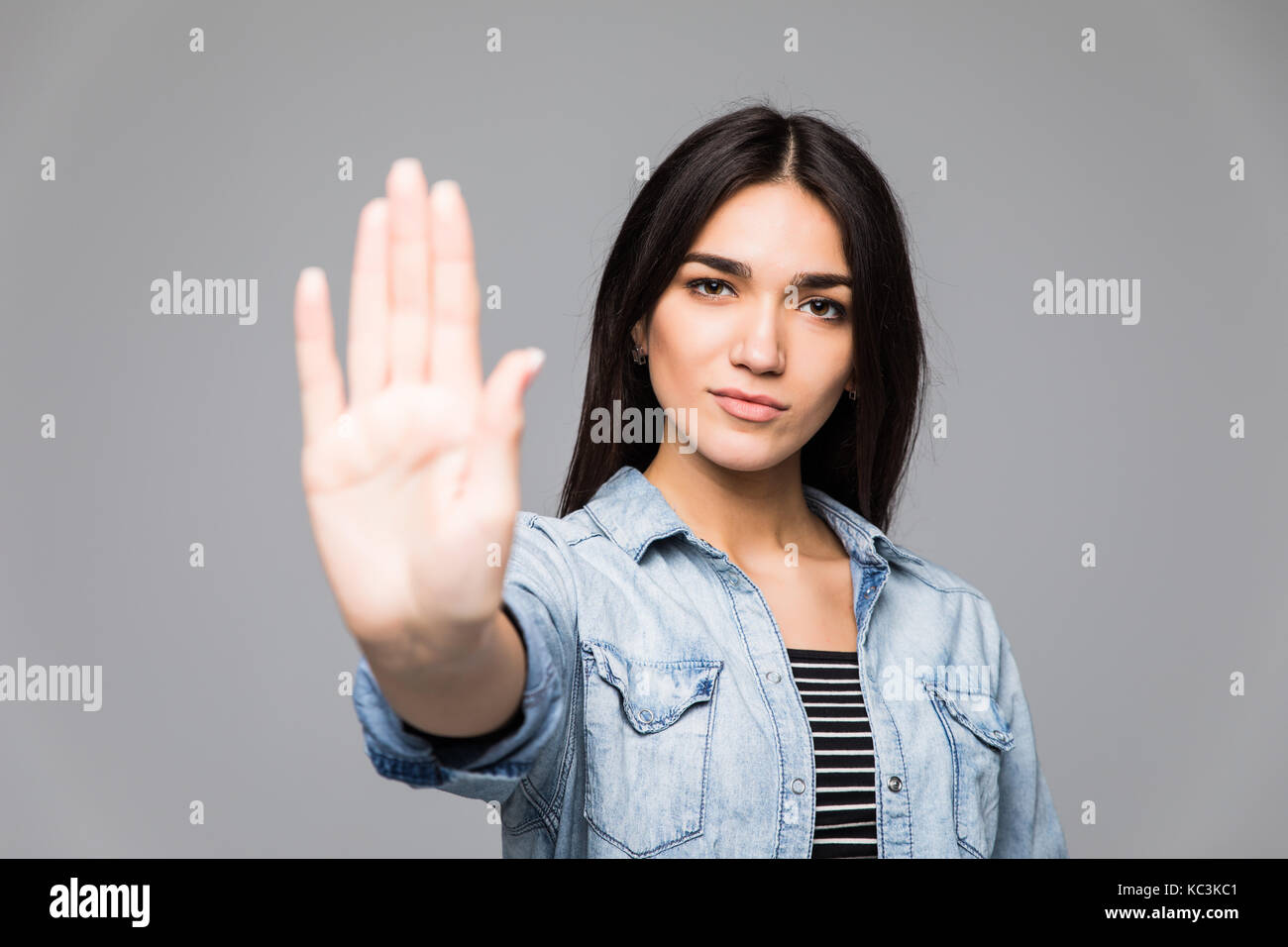 Closeup portrait young annoyed angry woman with bad attitude giving ...