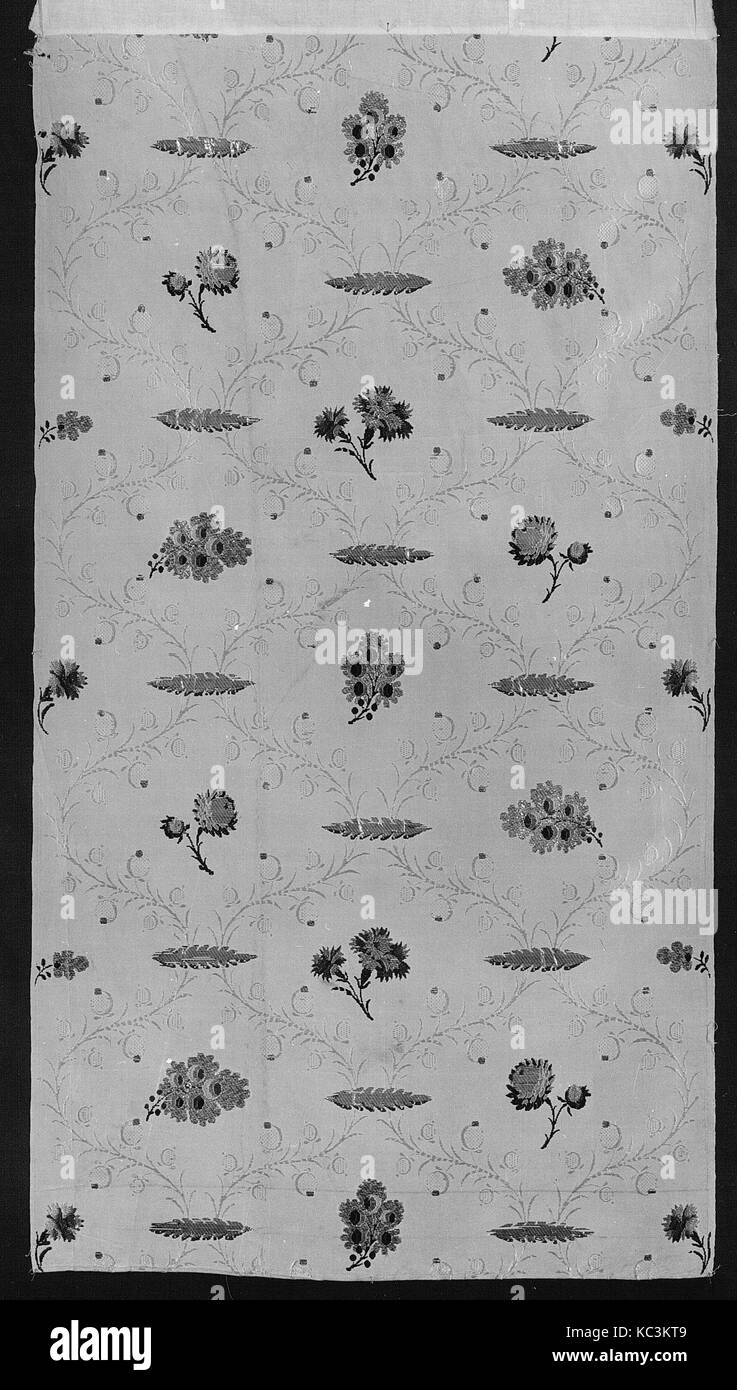 Length, ca. 1755, British, Spitalfields, Silk and metal thread, L. 39 1 ...