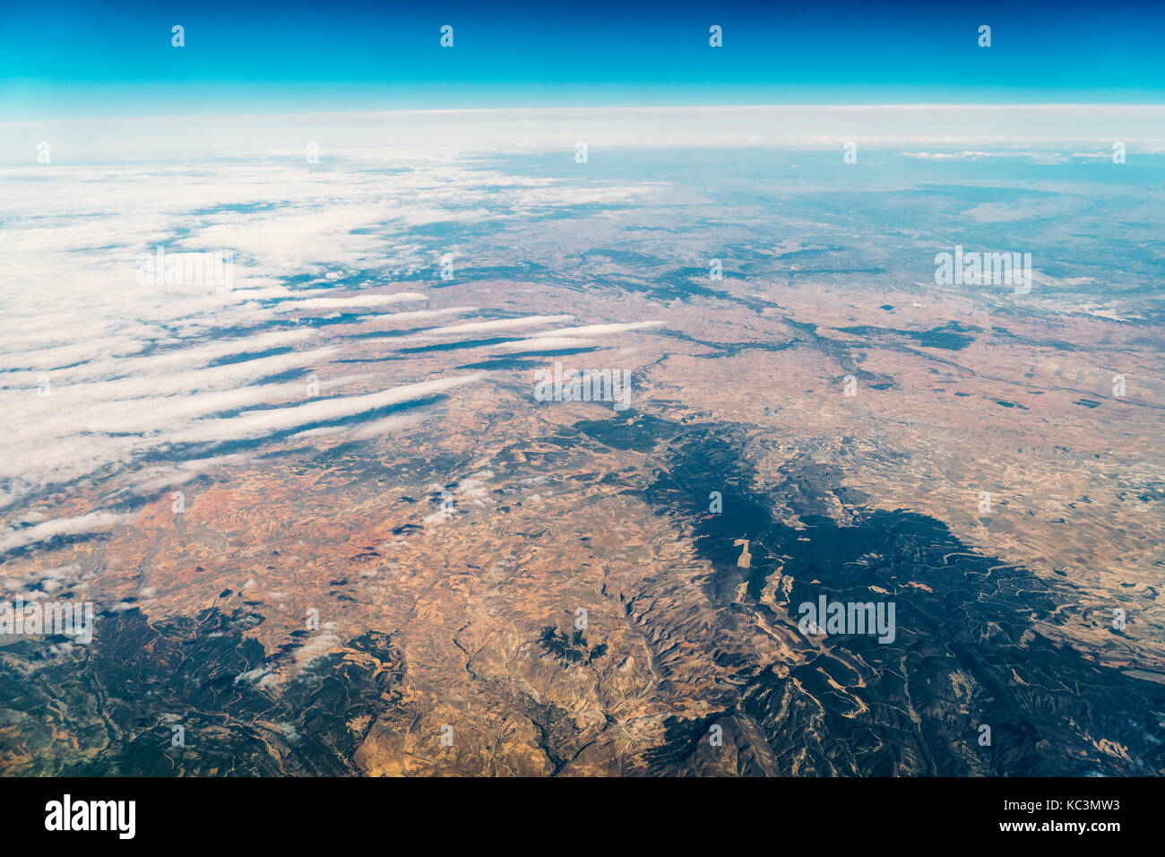 Airplane View Of Planet Earth Horizon Stock Photo - Alamy