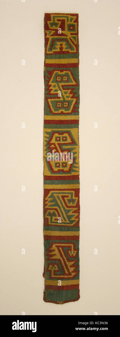 Belt, 1st century B.C.–A.D. 5th century, Peru, Recuay, Camelid fiber, H ...