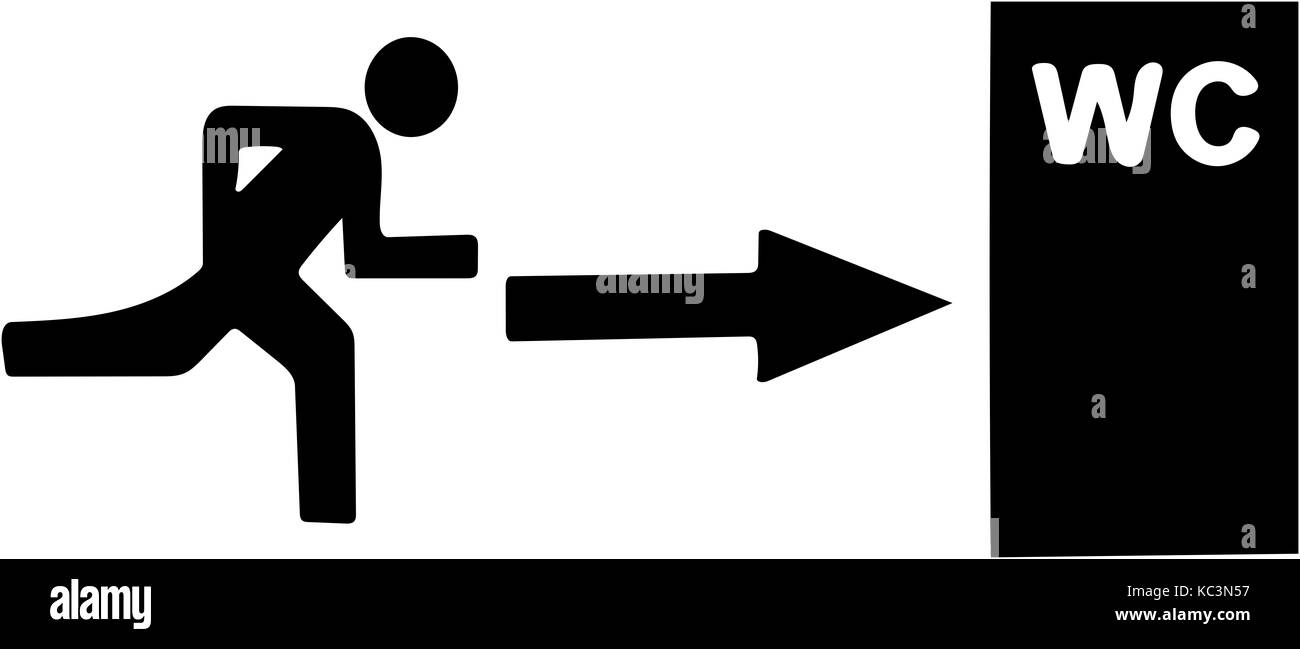 way of Toilet WC. warning sign isolated on white background Stock Photo ...