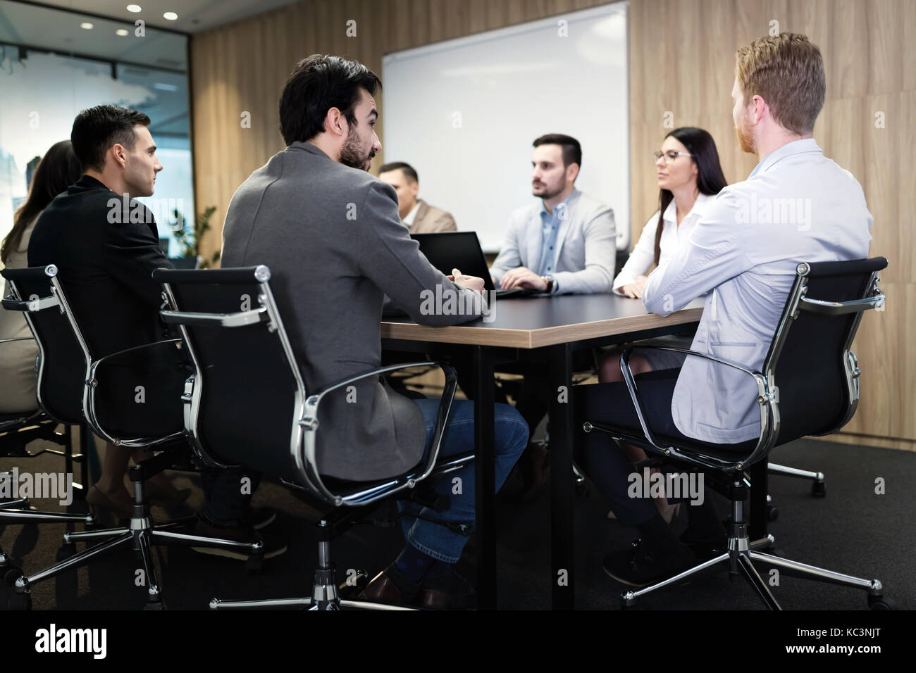 Picture of businesspeople having meeting in conference room Stock Photo ...