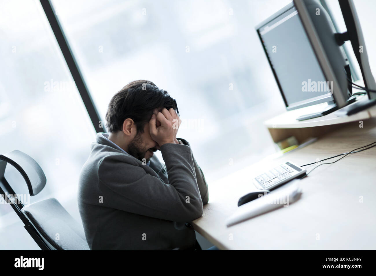 Portrait of frustrated businessman having problems in his work Stock ...