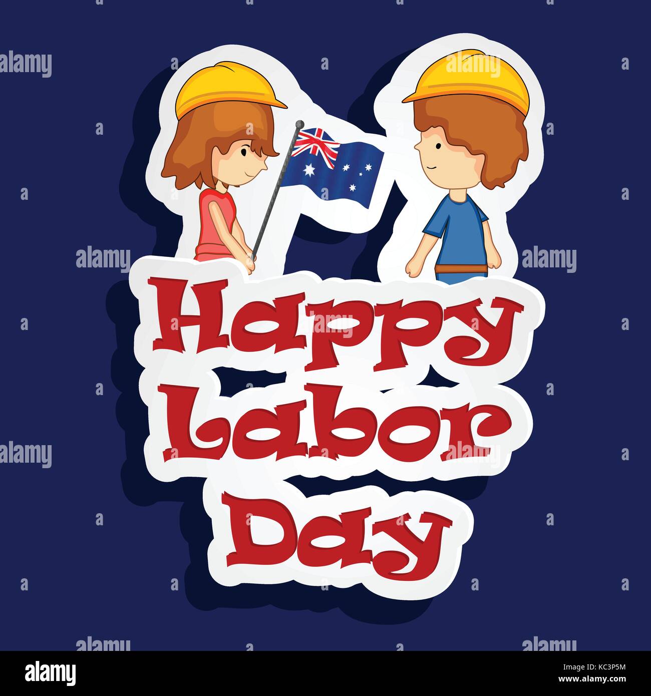 illustration of elements of Australia Labor Day Background Stock Vector ...