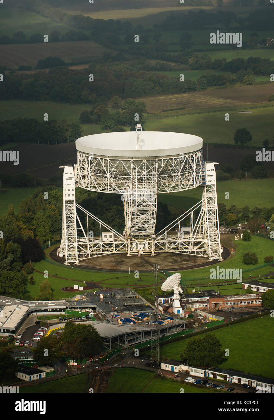 Aerial photo Jodrell Bank during refurbishment Stock Photo - Alamy