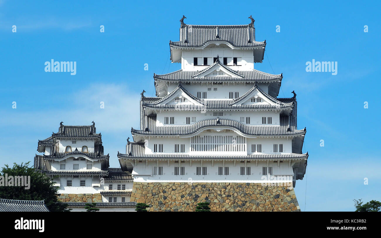 Himeji castle World heritage of Hyogo city in Japan and have a white ...