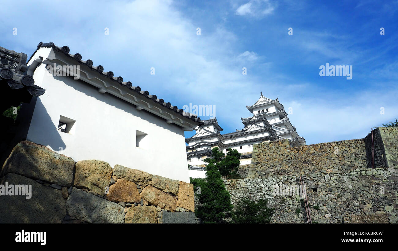 Himeji castle World heritage of Hyogo city in Japan and have a white ...