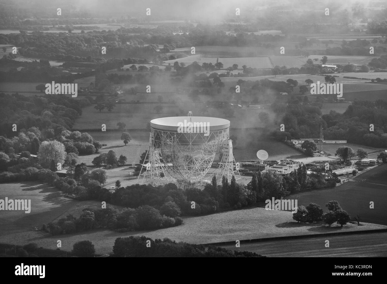 Aerial photo Jodrell Bank during refurbishment Stock Photo - Alamy