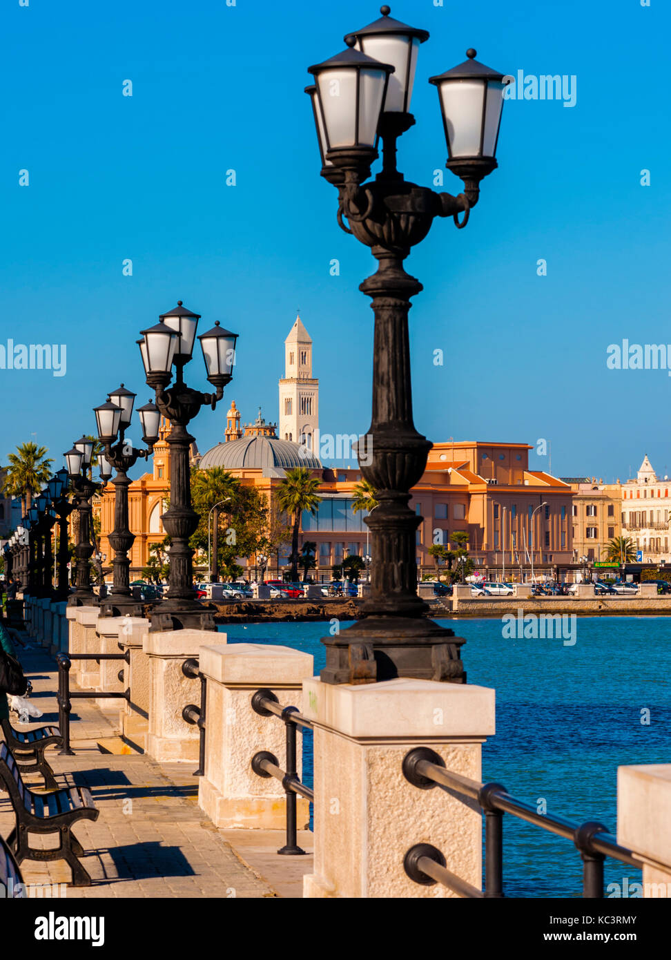 panoramic views of the waterfront of Bari, Puglia - Italy Stock Photo ...