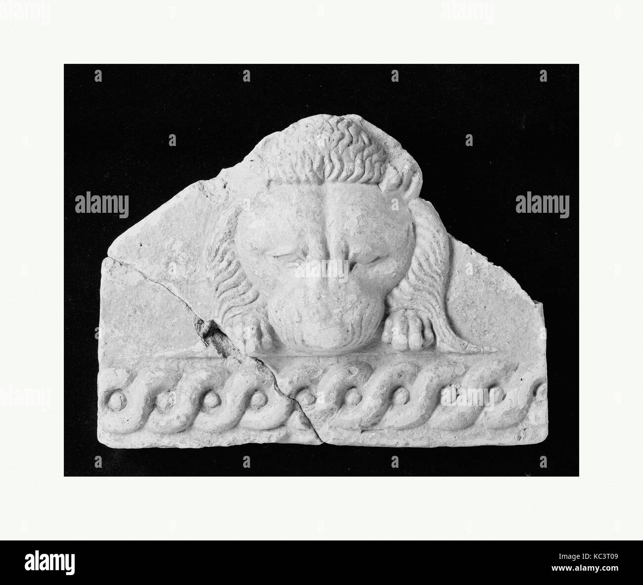 Terracotta antefix with lion's head, late 6th century B.C Stock Photo ...