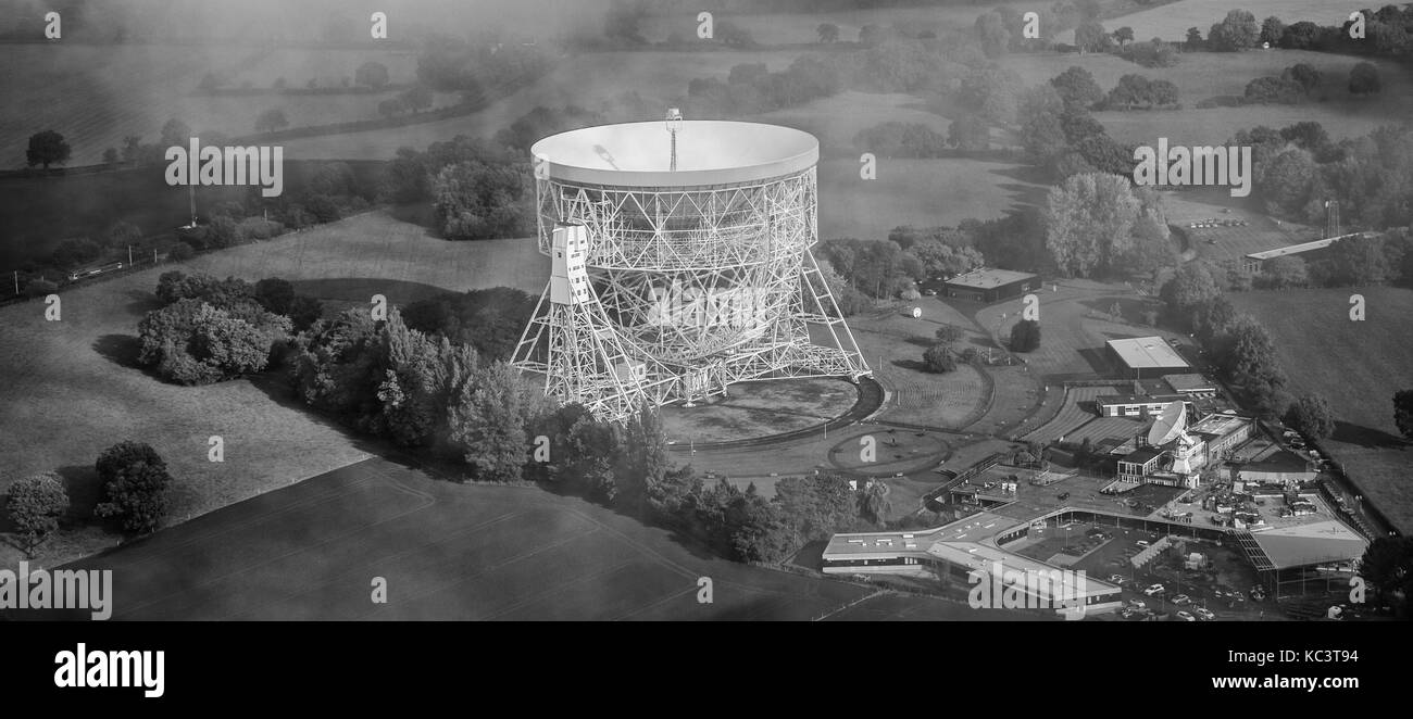 Aerial photo Jodrell Bank during refurbishment Stock Photo - Alamy