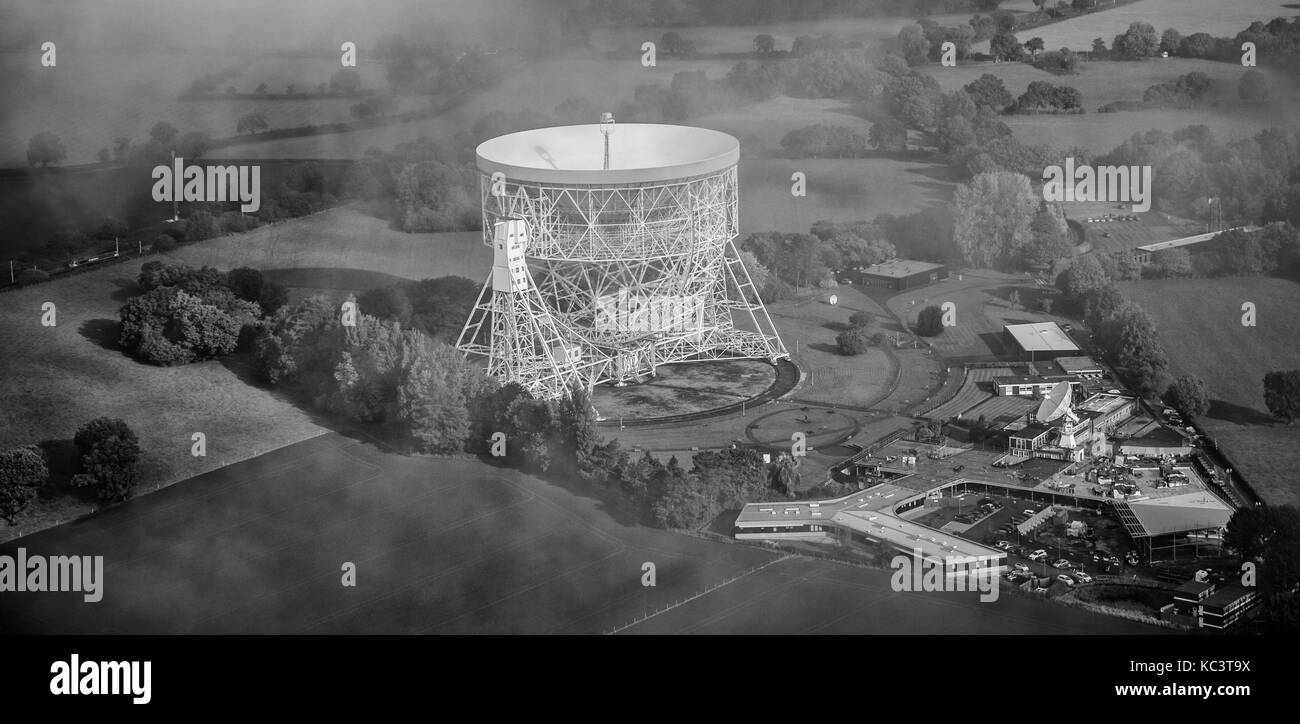 Aerial photo Jodrell Bank during refurbishment Stock Photo - Alamy