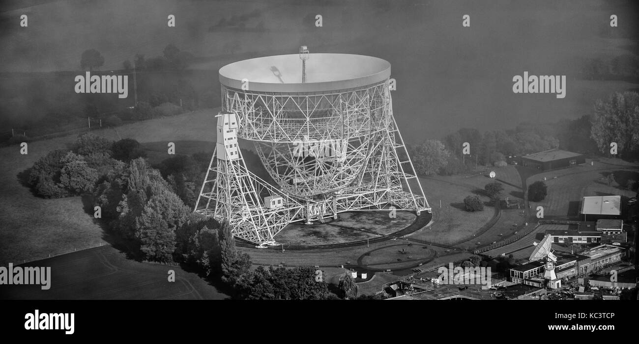 Aerial photo Jodrell Bank during refurbishment Stock Photo - Alamy