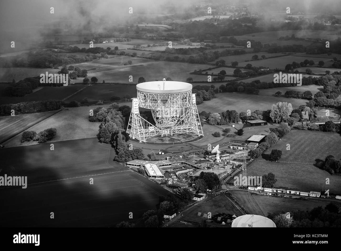 Aerial photo Jodrell Bank during refurbishment Stock Photo - Alamy