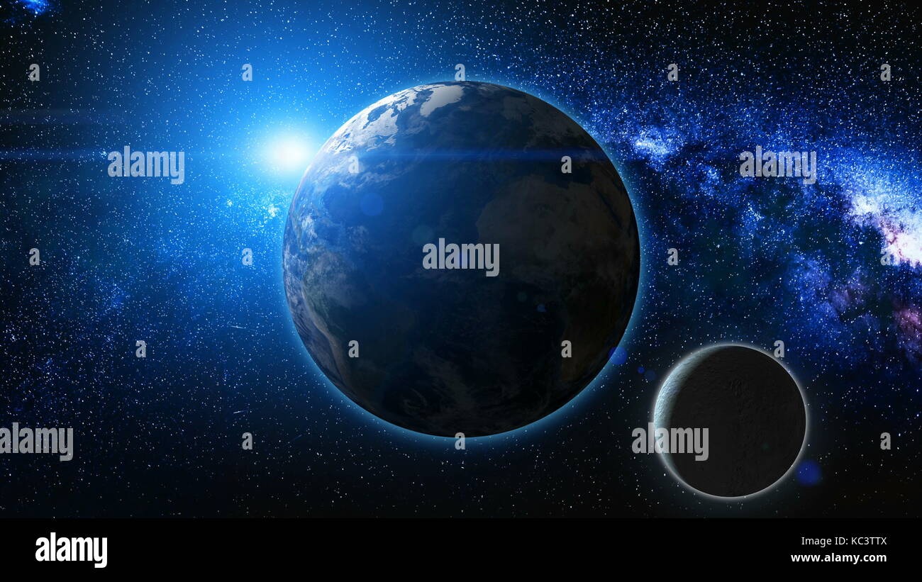 Moon And Planets In Orbit