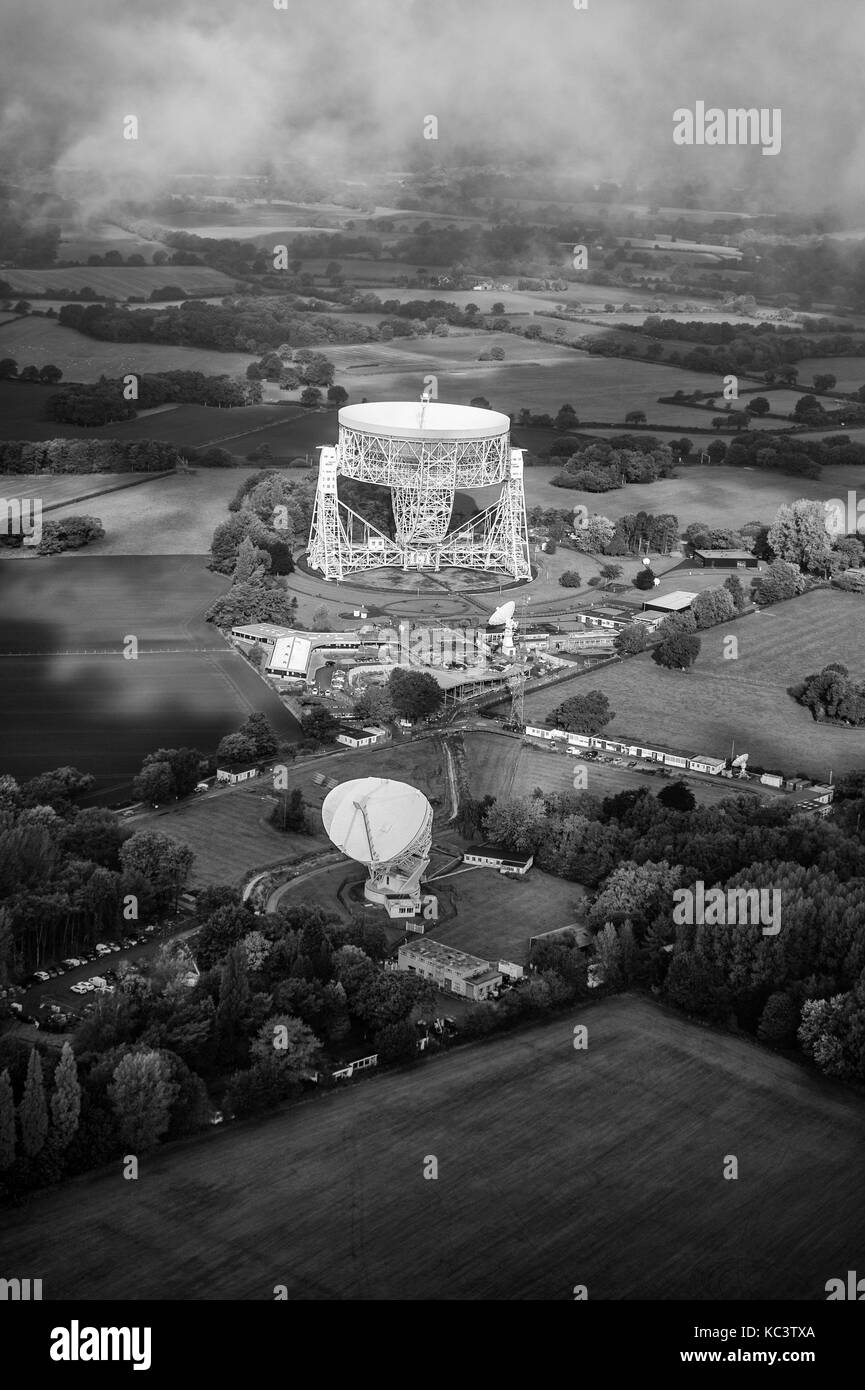 Aerial photo Jodrell Bank during refurbishment Stock Photo - Alamy