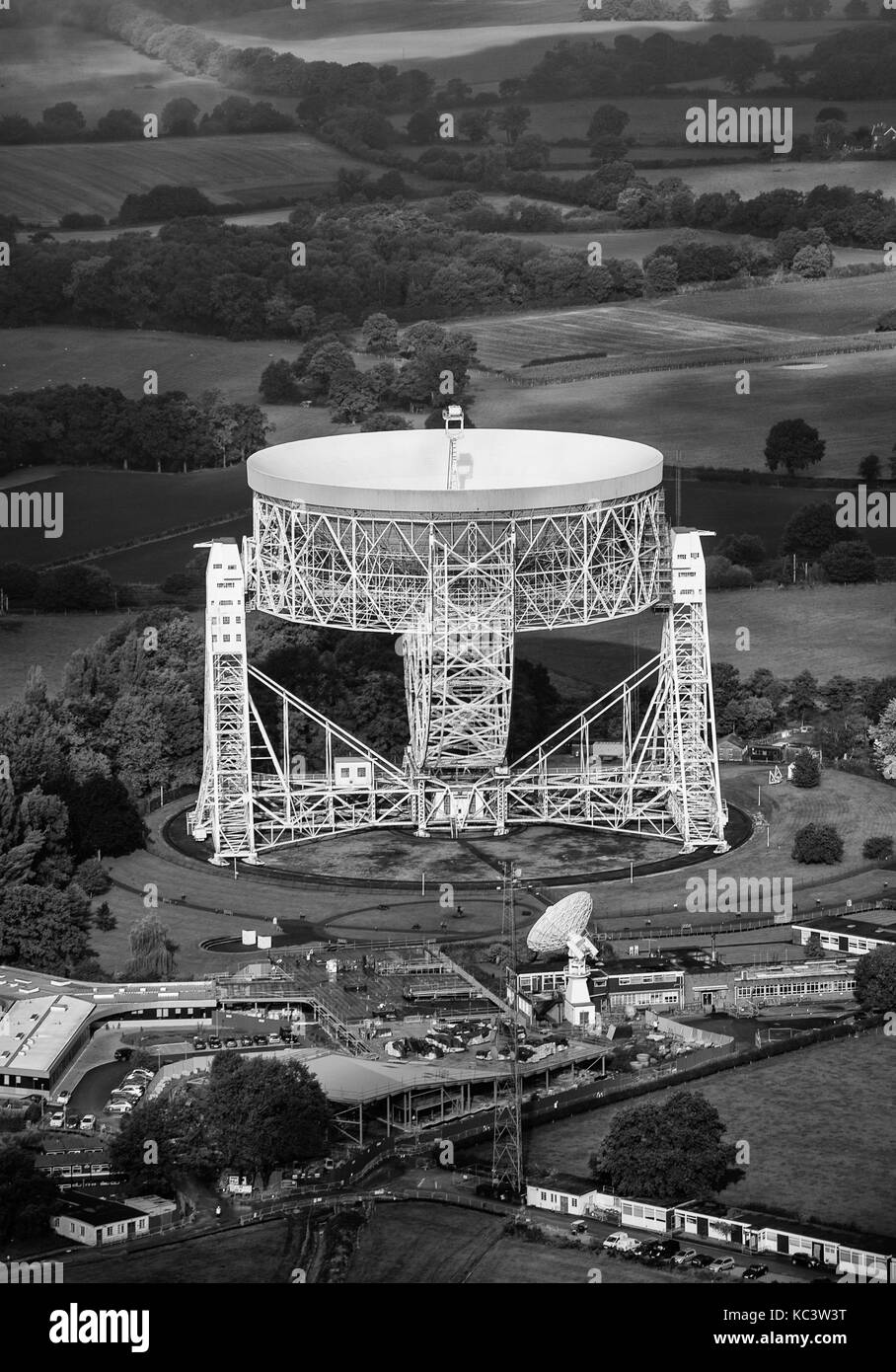 Aerial photo Jodrell Bank during refurbishment Stock Photo - Alamy
