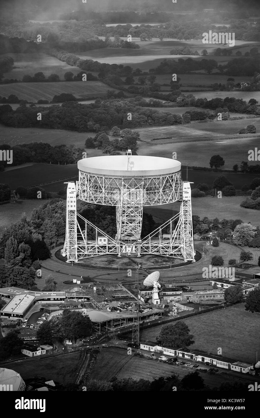 Aerial photo Jodrell Bank during refurbishment Stock Photo - Alamy